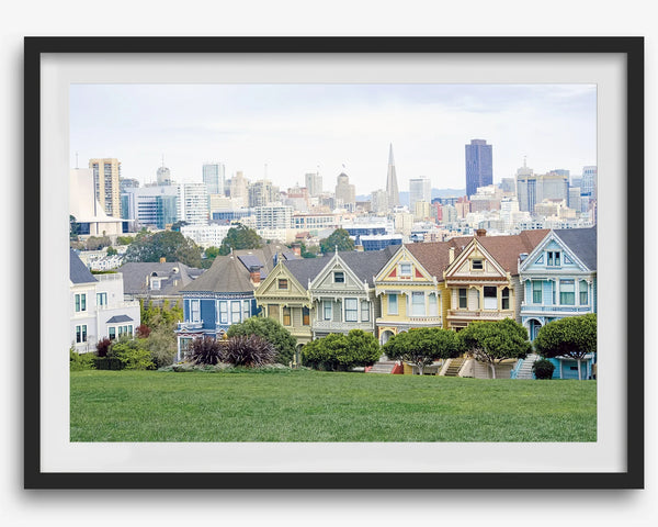 San Francisco Skyline Print – Painted Ladies Wall Art for Home Decor